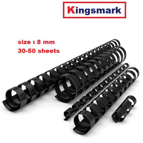 Plastic Comb Binding Rings / Binding Comb Ring 8mm Black - 100Pcs/Box | Shopee Malaysia