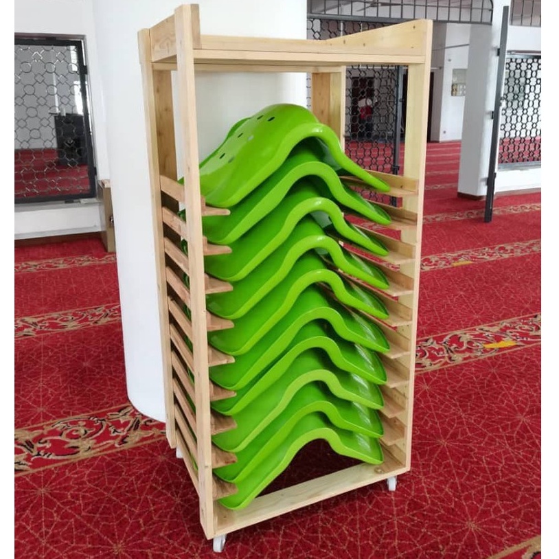 Rak Kerusi Kuliah / Rak Kerusi Masjid Surau / Rak Simpan Kerusi Ngaji ...