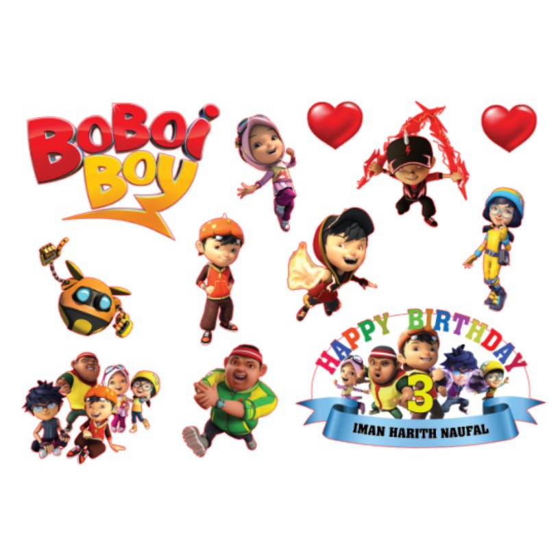 BOBOIBOY High Quality Paper Cake Topper Kek Cake Decor Cupcake Topper ...