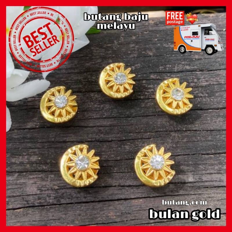 🔥HOT🔥 Butang Baju Melayu GOLD BUTANG BAJU MELAYU BENTUK BULAN BINTANG ...
