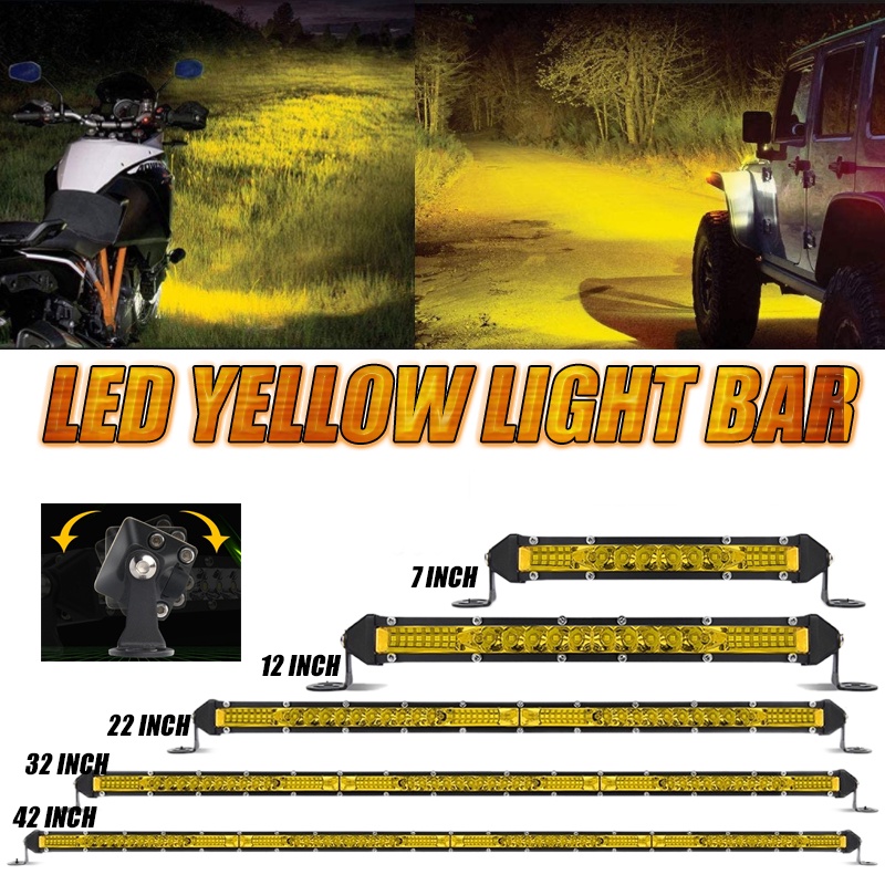 7-52 Inch Putih/ Kuning Car LED Work Light Bar 12V 24V Offroad LED ...