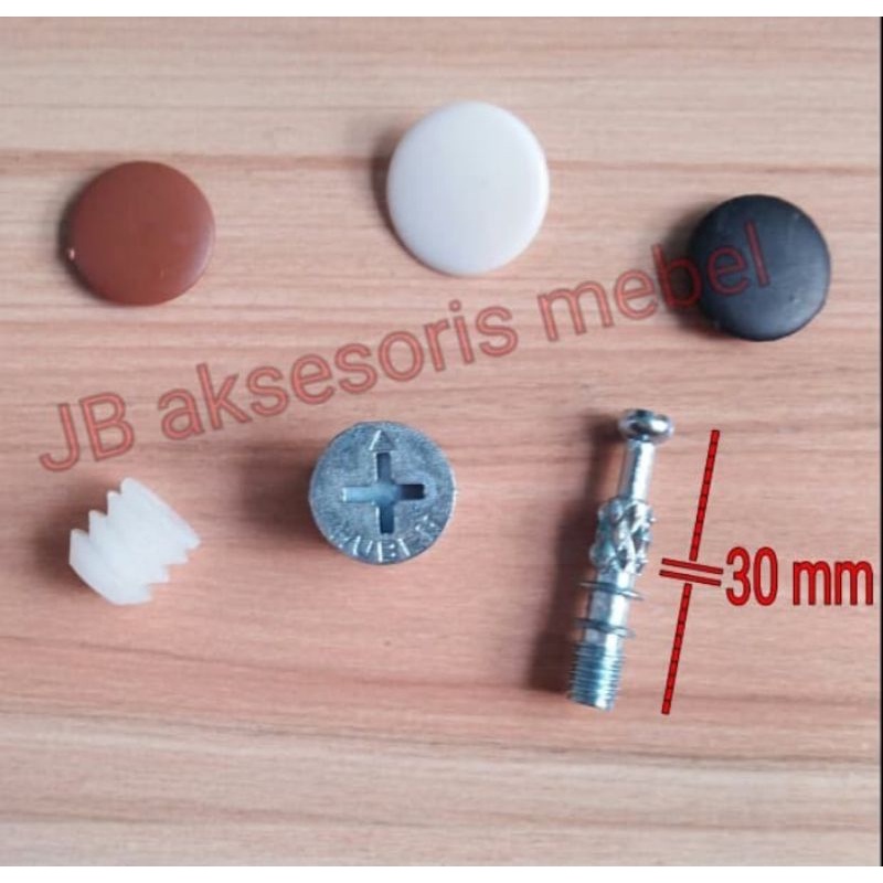 Minifix Bolt Screws 3 cm (30mm) Socket casing + minifix cap | Shopee ...