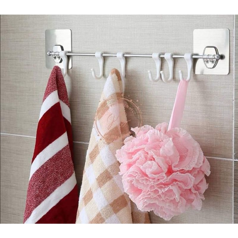 KITCHEN 6 WHITE PC HOOK (STAINLESS STEEL) | Shopee Malaysia