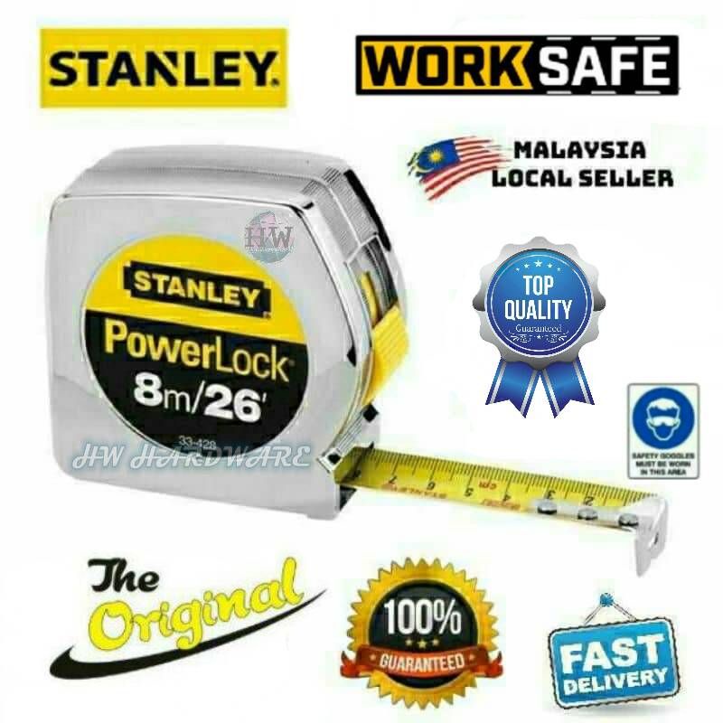 [100% ORIGINAL] STANLEY 8m POWER LOCK MEASURING TAPE 33-428 ...