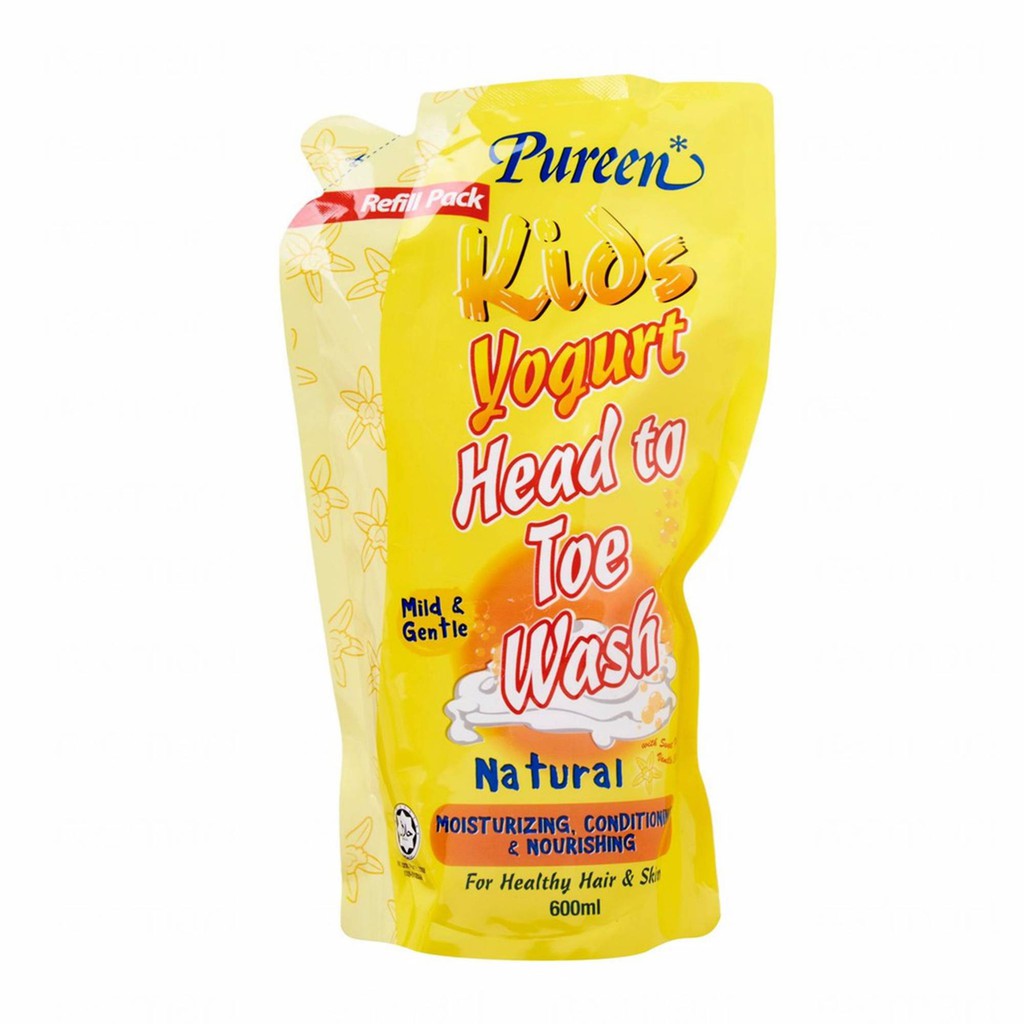 PUREEN Body Wash & Shampoo | Kids Yogurt Head To Toe Wash & Refill ...