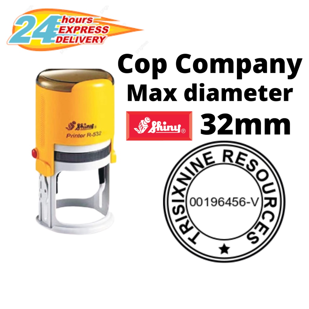 Rubber Stamp I Cop Bulat I Shiny R-532 Self Inking Stamp (Round Chop) 32mm | Shopee Malaysia