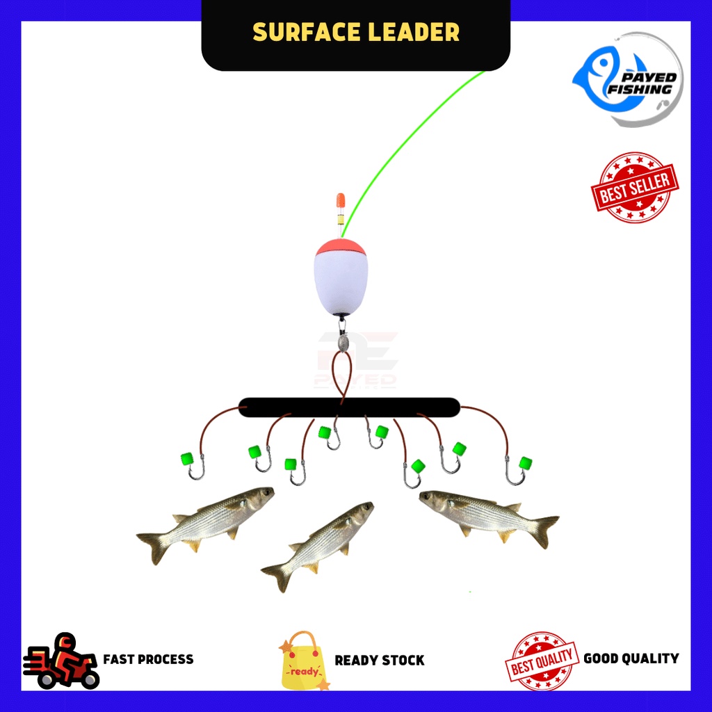 Perambut PERMUKAAN AIR untuk Ikan Belanak, Tamok 8 Mata, Surface Leader ...