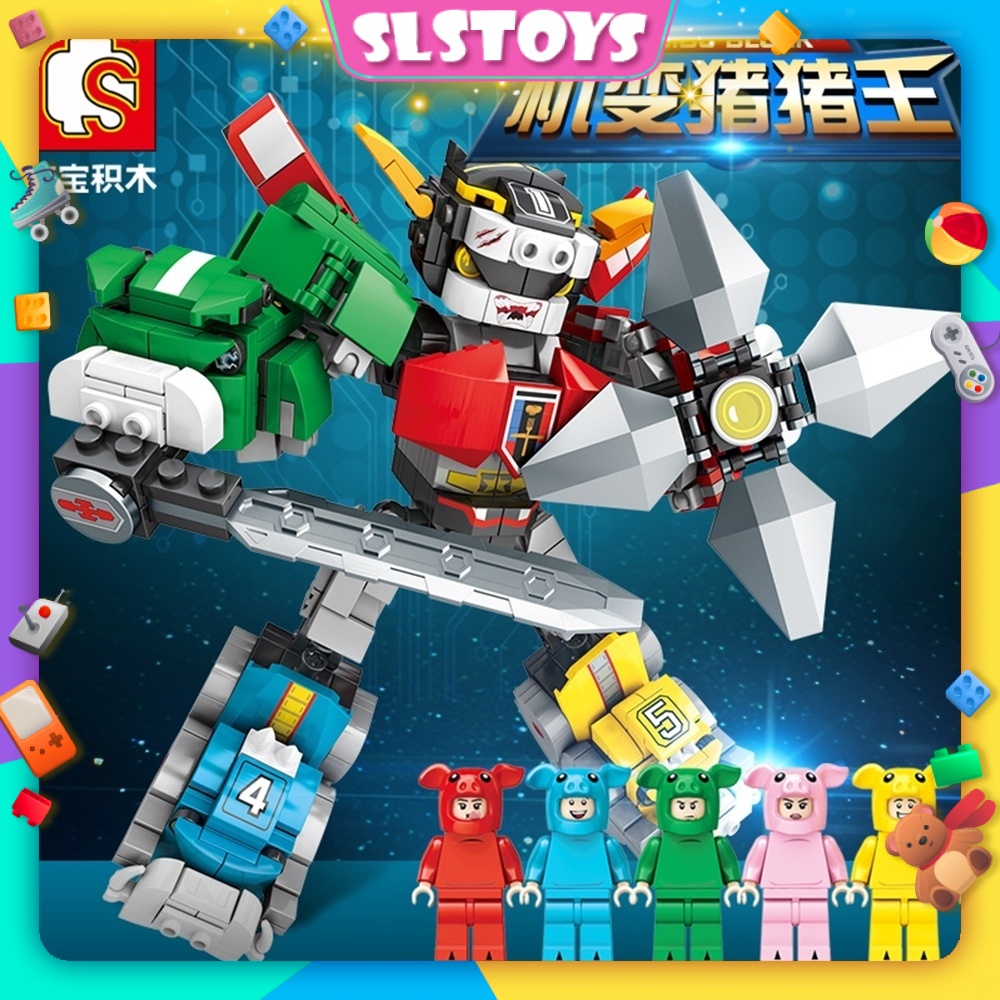 SLSTOYS Sembo Block 103245 Iron Mech-Change Pigman Robot Building ...