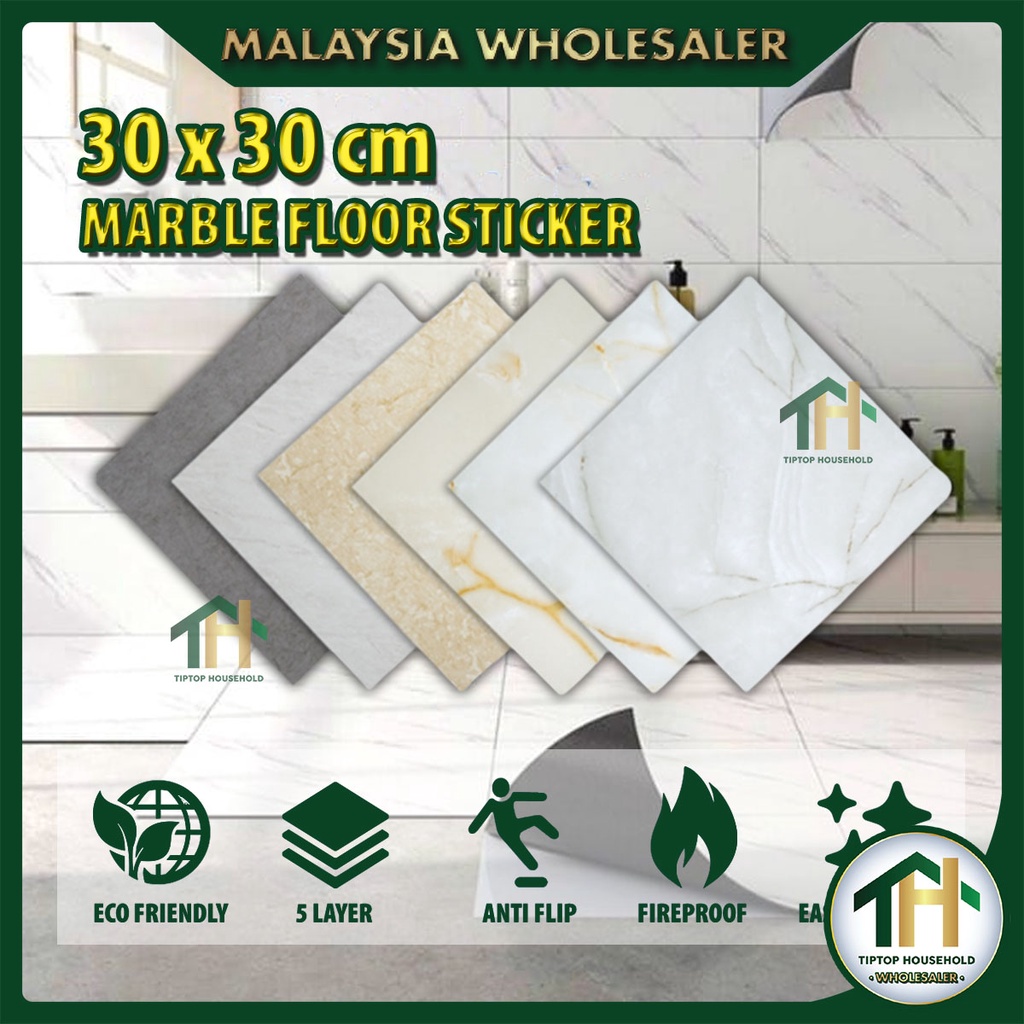 30cm x 30cm Self Adhesive Marble Vinyl Floor Waterproof Marble PVC ...