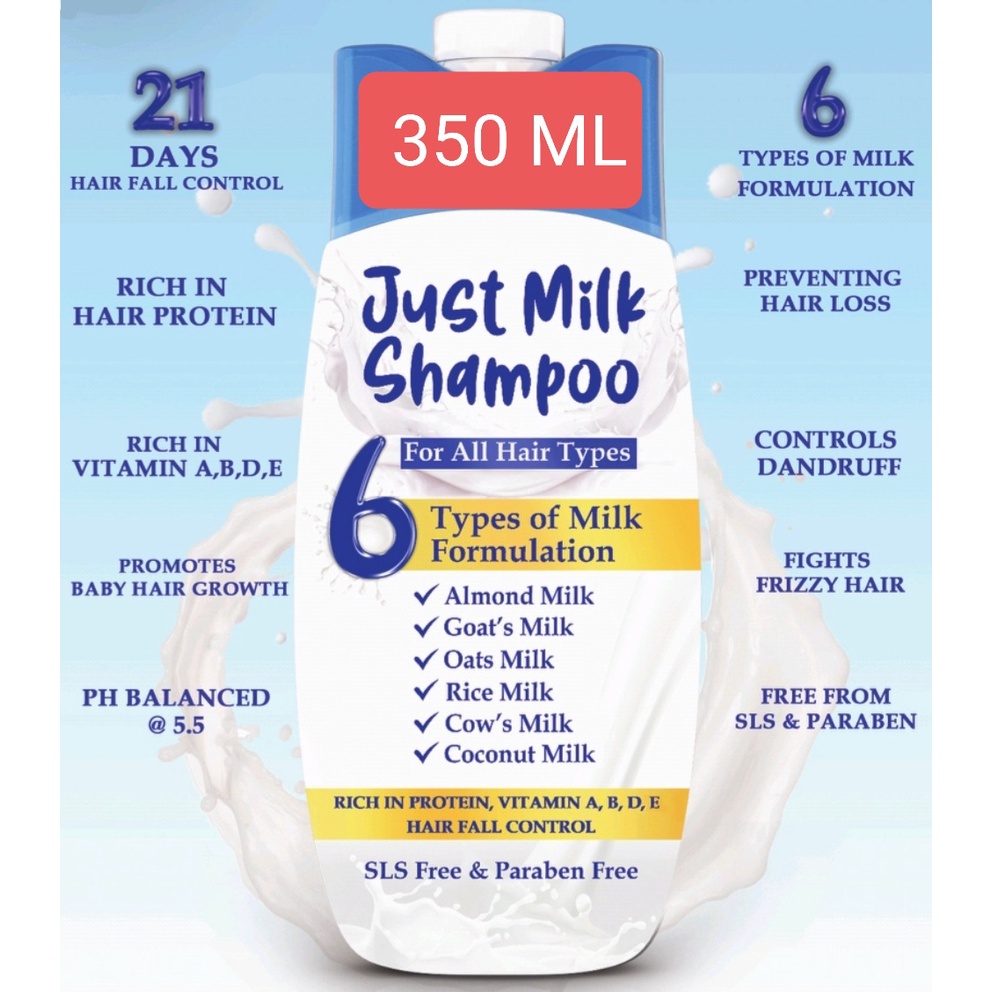 Just Milk 2 in 1 Shampoo & Conditioner 175ml/350ml ( goat, cow, coconut ...