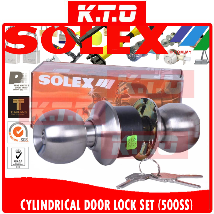 (MODEL: 500SS) SOLEX HEAVY DUTY STAINLESS STEEL CYLINDRICAL DOOR KNOB ...