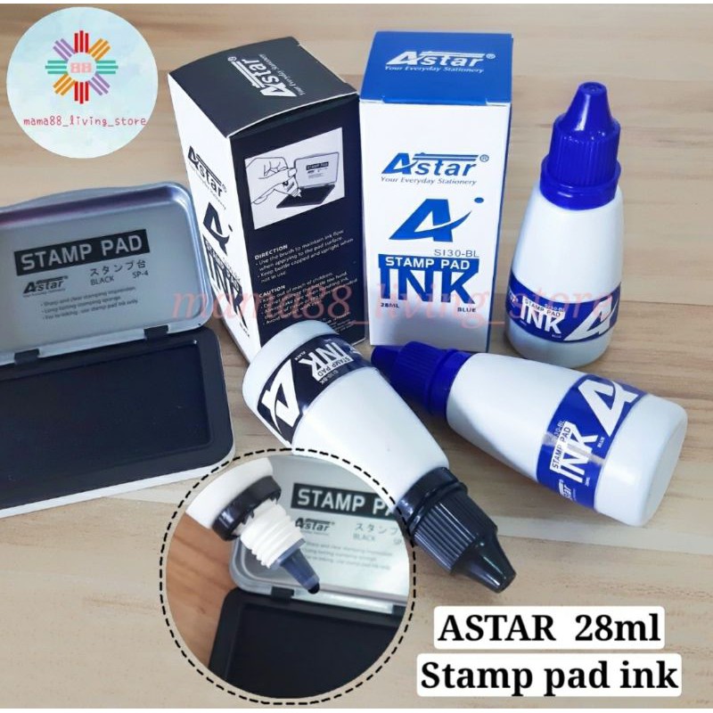 [Ready Stock KC2370/KC2865 ASTAR 28ml Stamp pad ink (Black/Blue ...