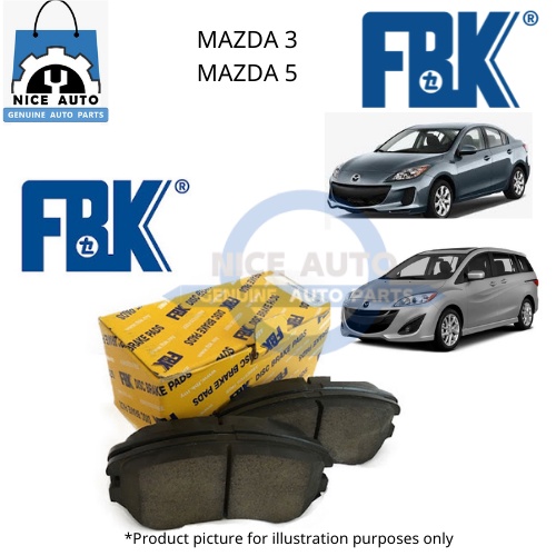MAZDA 3 BL / MAZDA 5 CW FRONT BRAKE PAD - BRAND FBK (1SET =4PCS) | Shopee Malaysia