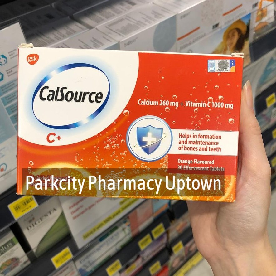 CalSource Calcium 260mg + Vitamin C 1000mg Orange Flavour Effervescent ...