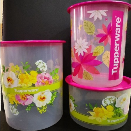 Tupperware One Touch Topper Canister Flower 🌸 One Touch Canister Airtight Food Container Food ...