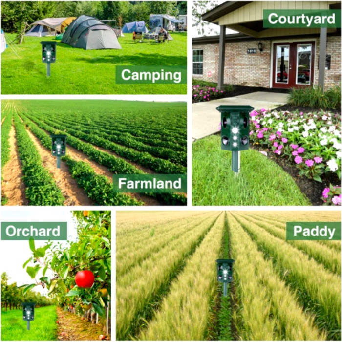 Solar Pest Reject Pest Repeller Wide Range Ultrasonic Animal Repeller ...