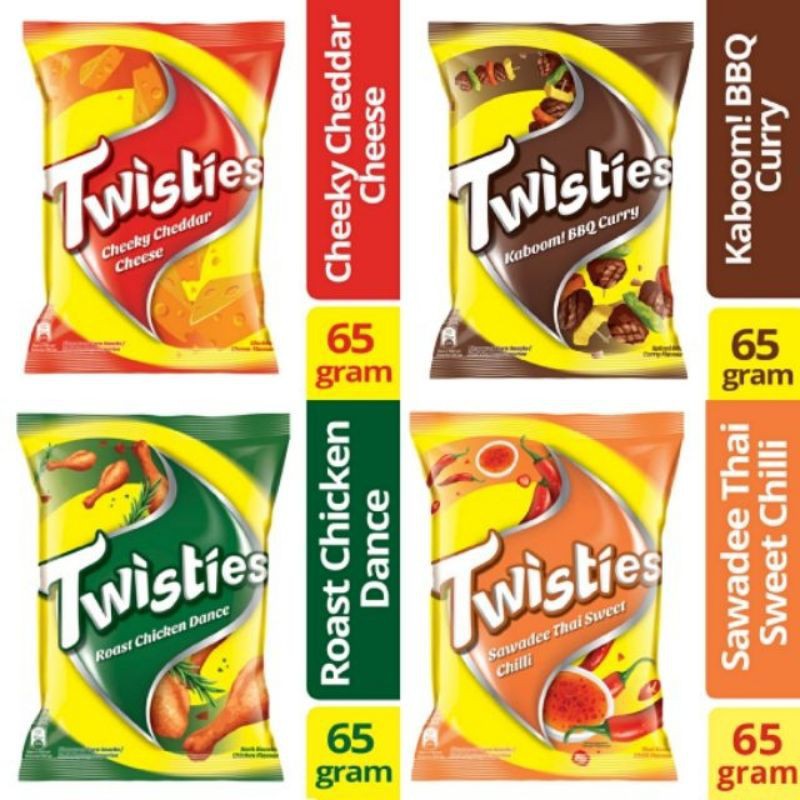 【60g】Twisties Bbq/Cheese/Chili Cheese/Thai Sweet Chilli/Chicken/Tomato ...