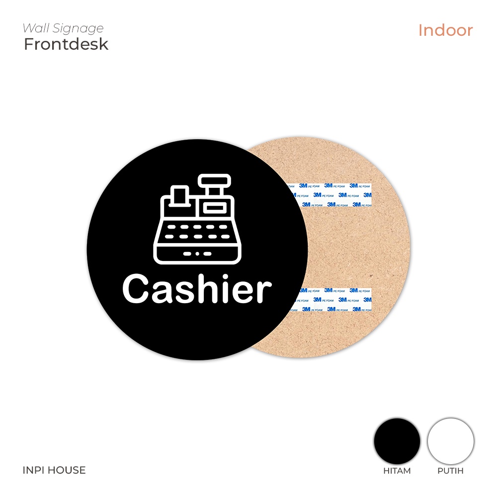 PUTIH HITAM Signage - cashier wall decor - cashier label Board - Black ...