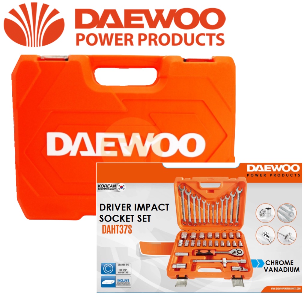 SYK DAEWOO DAHT37S Driver Impact Socket Set (37Pcs) Impak 37Pcs Soket ...