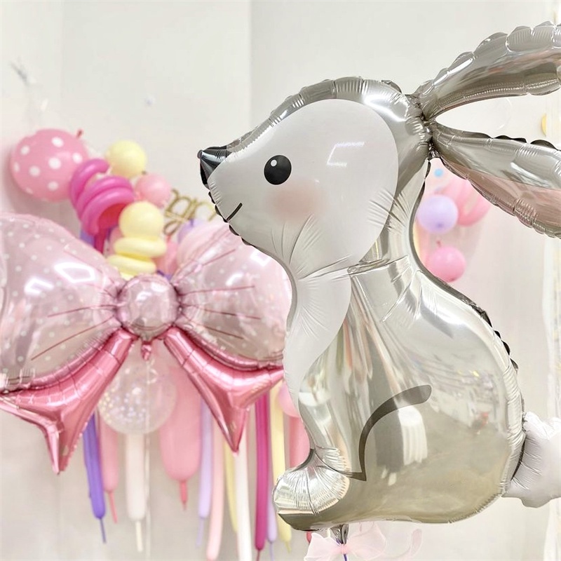 Cartoon Rabbit Foil Balloons Jungle Bunny Forest Animals Helium Ballon ...