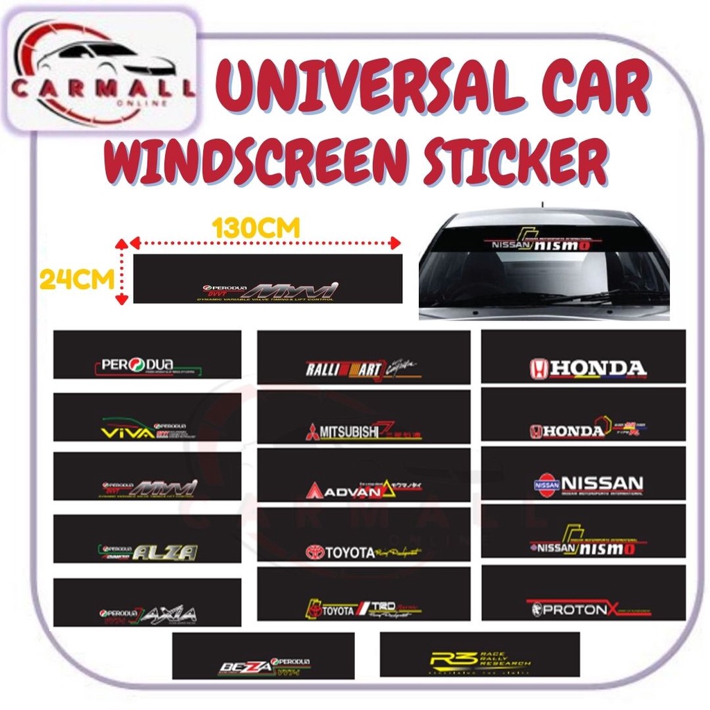 Sticker Front Car Windscreen Windshield Sticker 130cm X 24cm Car Mirror ...