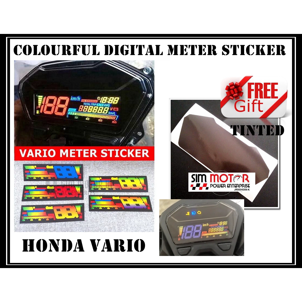 Honda Vario 150 Meter Colourful Digital Meter Sticker + FREE TINTED ...