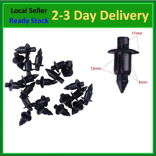 8MM HOLE AUTO CLIPS CAR BUMPER DOOR TRIM PANEL PLASTIC RIVERTS FRONT ...