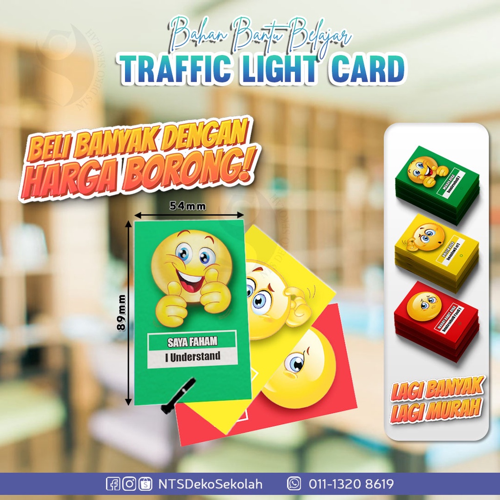 [ READY DESIGN ] PAKEJ BORONG SET TRAFIC LIGHT CARD / ALAT BANTU ...