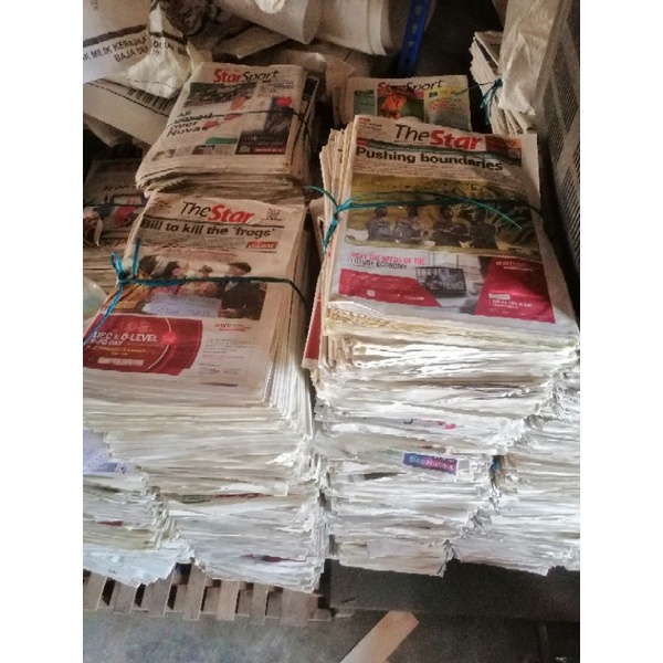 1kg Old Used English Newspaper Newspapers Surat Khabar Lama New News Strait Straits Time Second ...