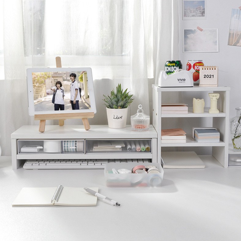 Desktop Organizer Laptop Stand Muji Style Monitor Stand Desk Riser ...