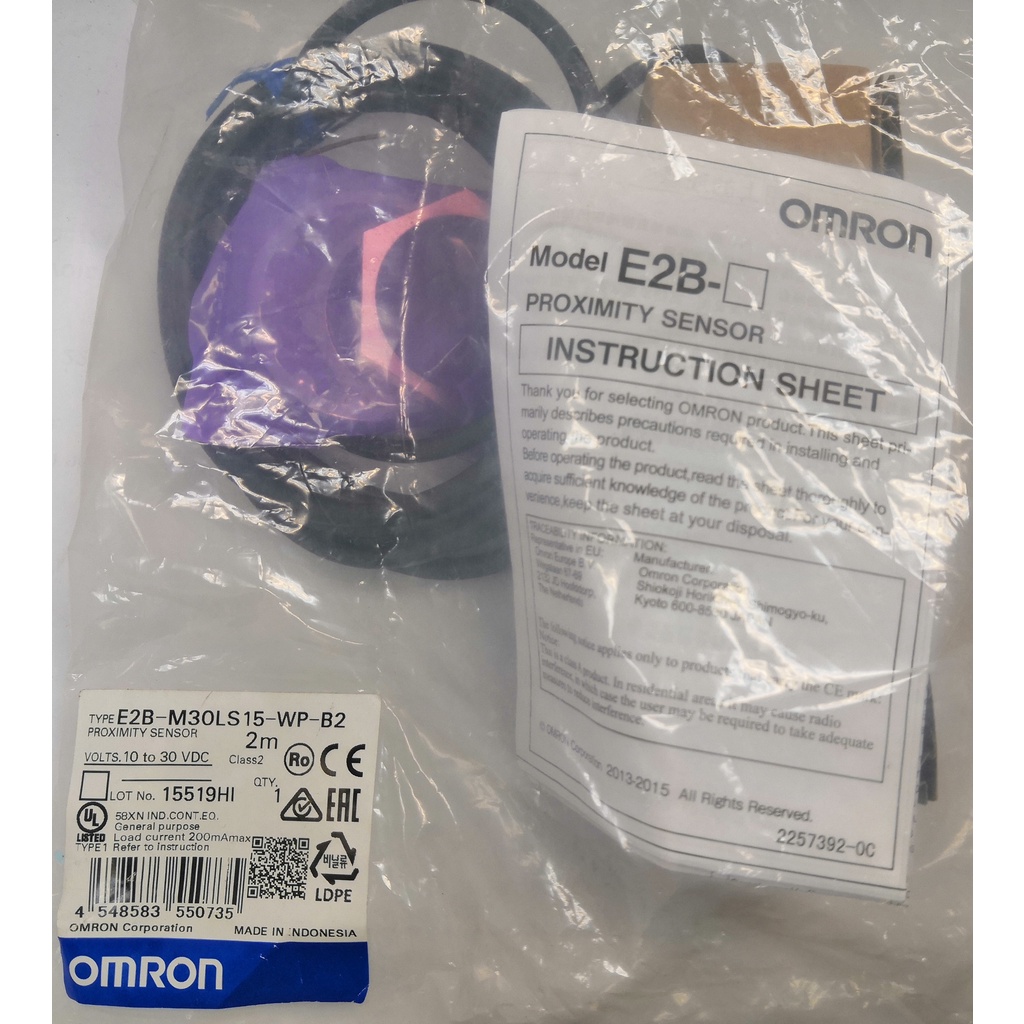 OMRON E2B-M30LS15-WP-B2 2M OMI Inductive Sensor, Proximity Switch, | Shopee Malaysia