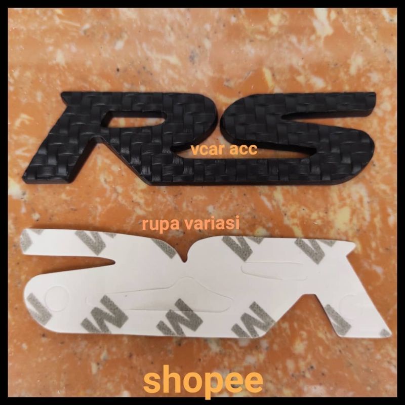 HITAM Emblem sticker, RS logo car sticker, black honda toyota suzuki ...