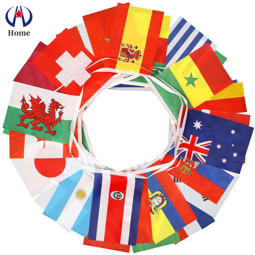 World Cup Football Flag Bunting Polyester 32 Teams String National ...