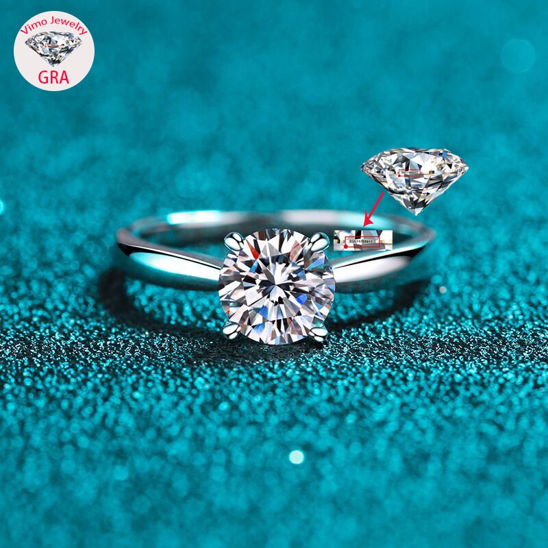 [GRA Certificate Attached] S925 Pure Silver 0.5-2 Carat Moissanite Ring.莫桑石戒指.莫桑鑽戒指 正品 | Shopee ...