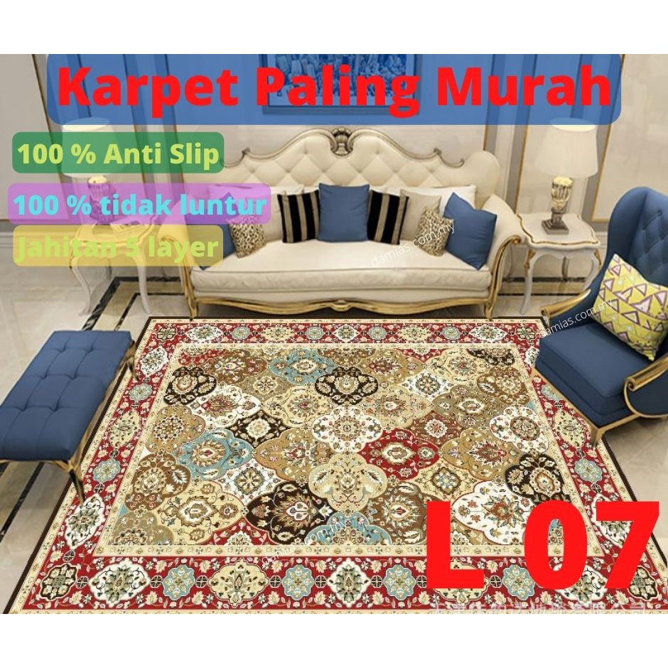 (Size L 120CM X 80CM) 1000gsm Printed ANTISLIP READY STOCK! Velvet ...