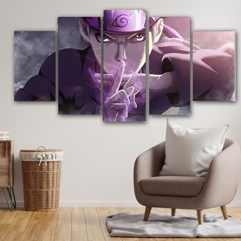 Naruto 5 Pieces Modular Canvas Painting Anime Poster Wall Art Picture ...