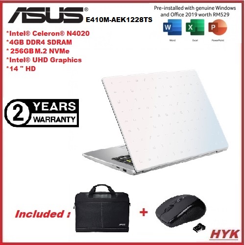 Asus 410M-ABV1254TS /E410M-ABV1228TS /E410M-ABV1204TS 14"Laptop N4020 4GD4 WIN10H(Pre-installed ...