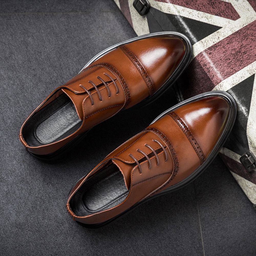Tibas Men's Oxford Office Shoes Brown Full Grain Cow Leather, Elegant ...