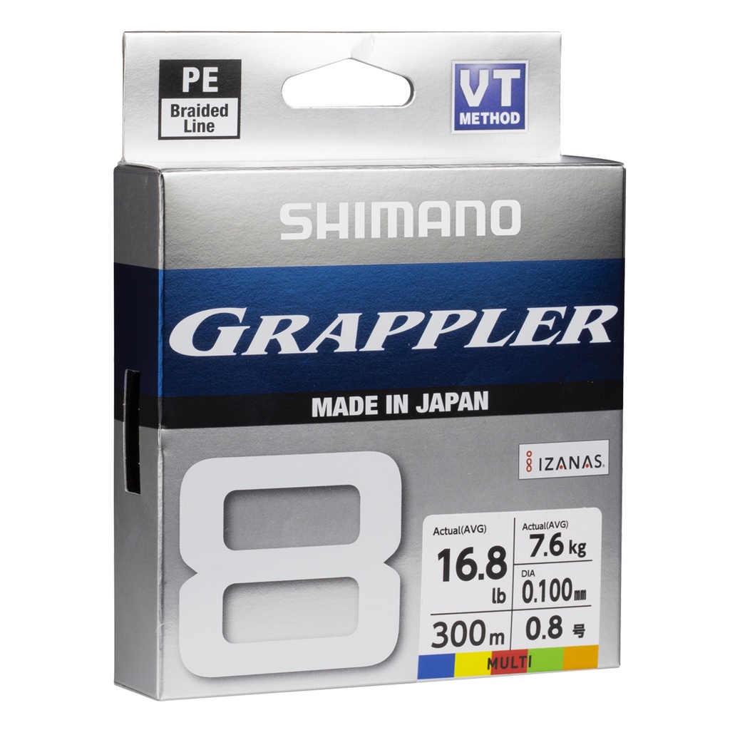 NEW SHIMANO LINE GRAPPLER 8 PE PREMIUM LINE X8 300M MULTI COLORED PE BRAIDED LINE | Shopee Malaysia