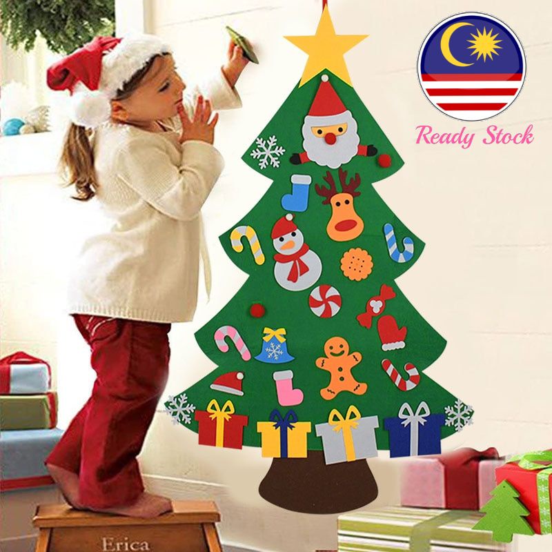 Christmas Tree With 26 Removable Ornaments Velcro Decorations (No LED ...