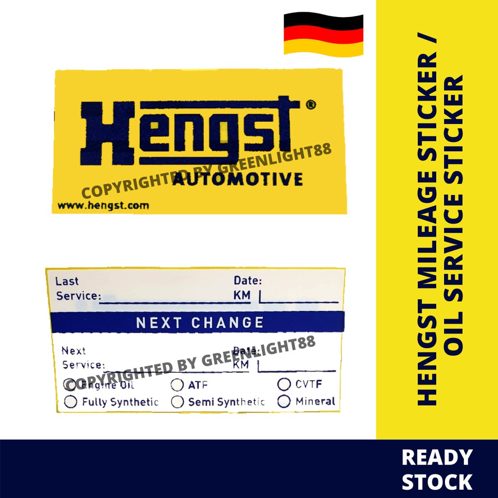 HENGST MILEAGE STICKER / OIL SERVICE STICKER | Shopee Malaysia
