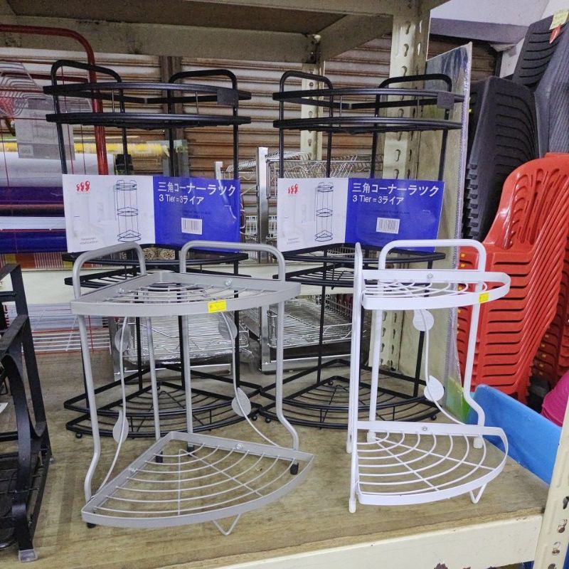 Triangle Rack 2tier 3Tier /Bathroom Rack/Shampoo Rack/Shower Rack/Rak ...