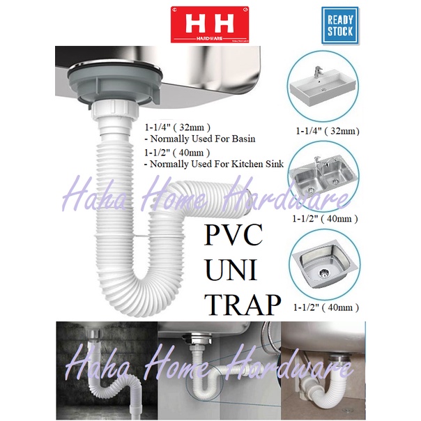 Paip Sinki Dapur Fleksibel ; Flexible Waste UPVC Drainage Hose in Sink ...