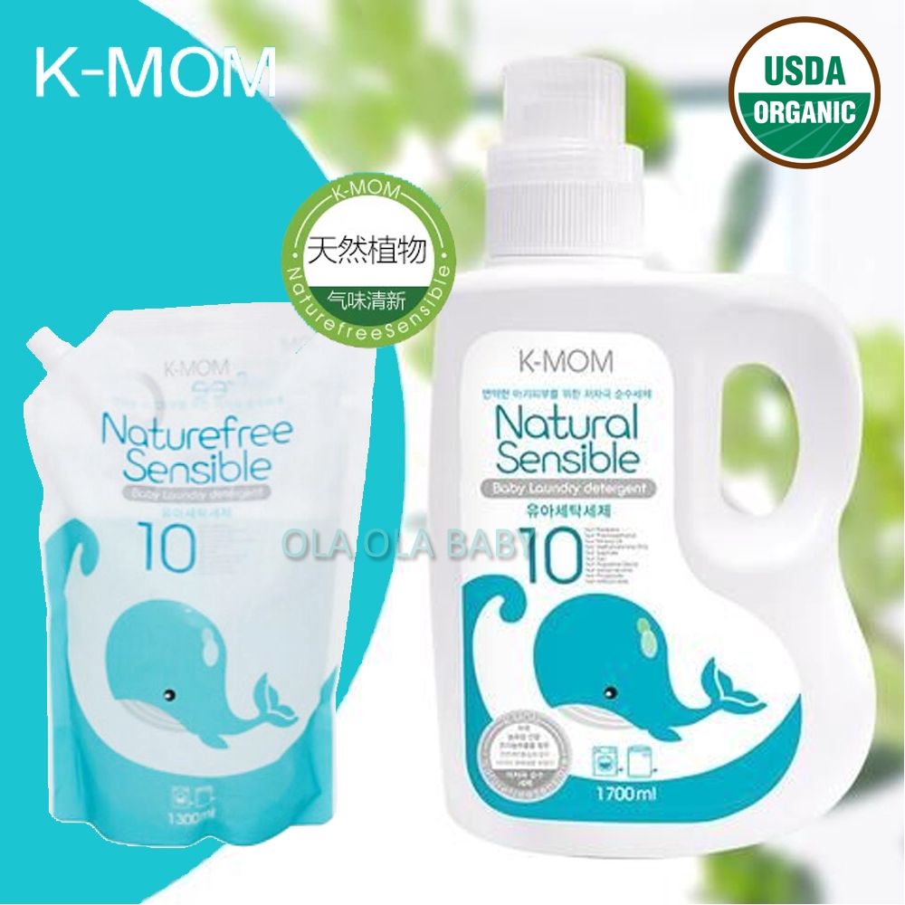 K-Mom Kmom Laundry Detergent Bottle 1700ml + Refill Pack 1300ml ...