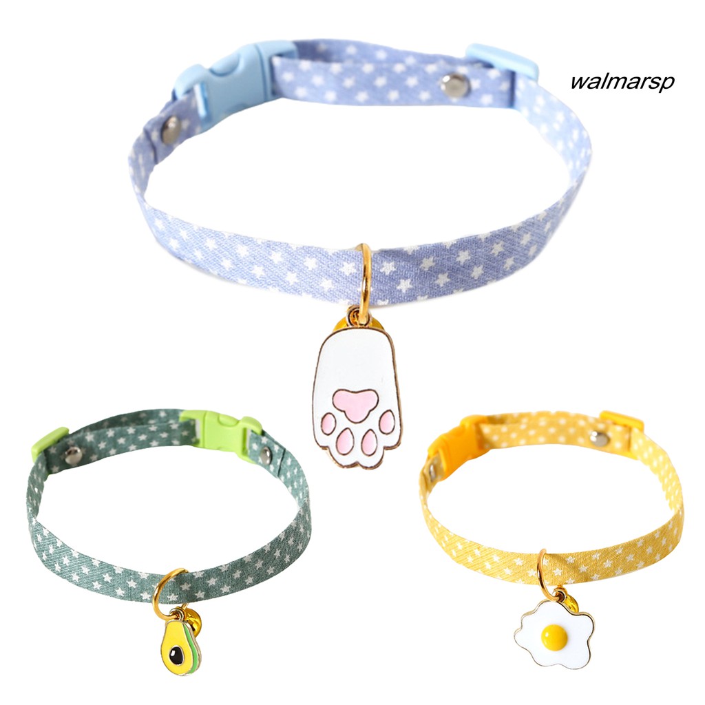 [NOV] Adjustable Cat Dog Collar Pet Candy Color Pendant Safety Necklace ...