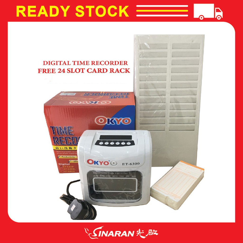 Punch Card Machine Okyo (Free 1 Card Rack) ET-6300 & ET-6500 Time ...