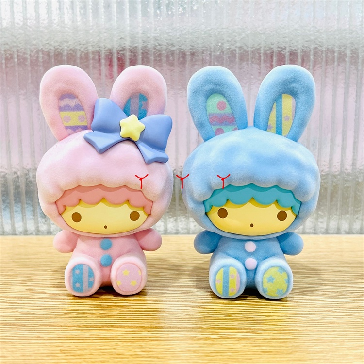 【Genuine】MINISO Sanrio Rabbit Flocking Series Blind Box Little Twin ...