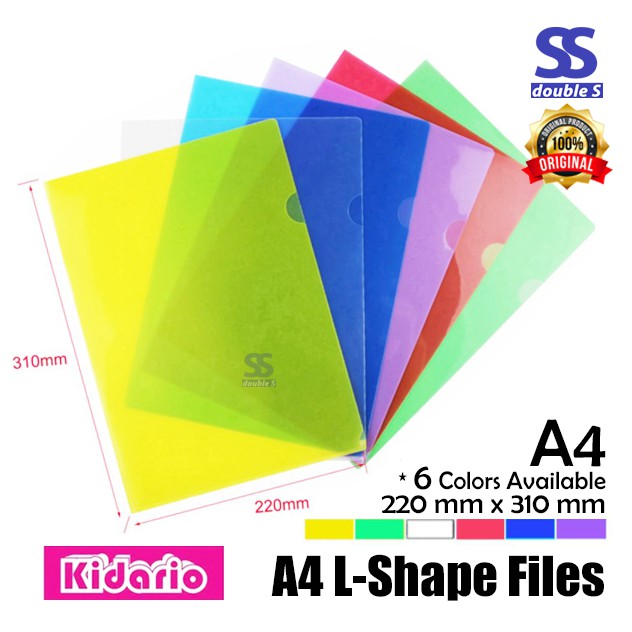 L Shape File/L Shape Clear Document Files/1PC/6Colors Kidario | Shopee ...