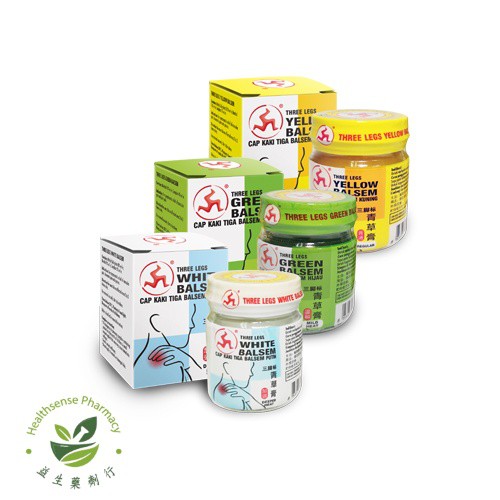 Three Legs Yellow/ White/ Green Balsem 20g or 36g (Cap Tiga Kaki Balsem ...