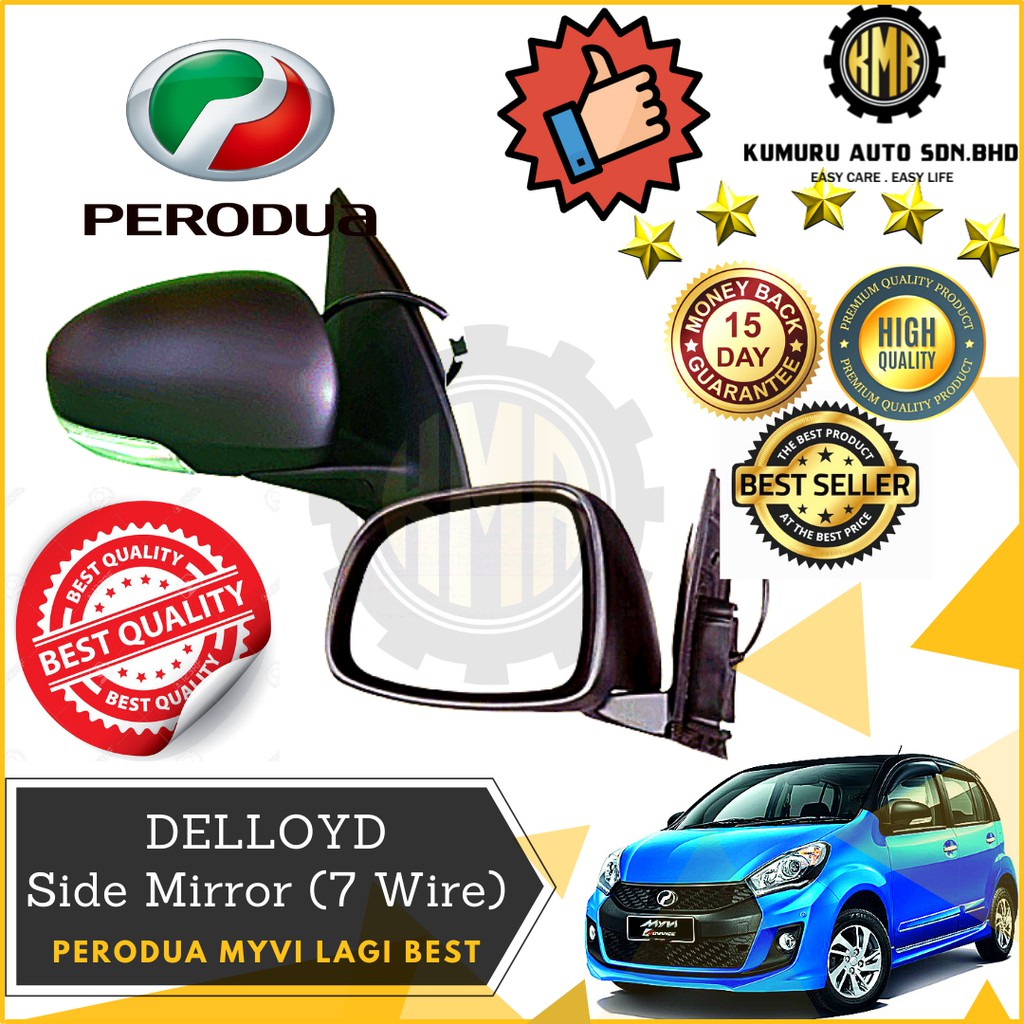 Delloyd 5Wire 7Wire Auto Flip Adjust Mirror Side Mirror Perodua Myvi ...